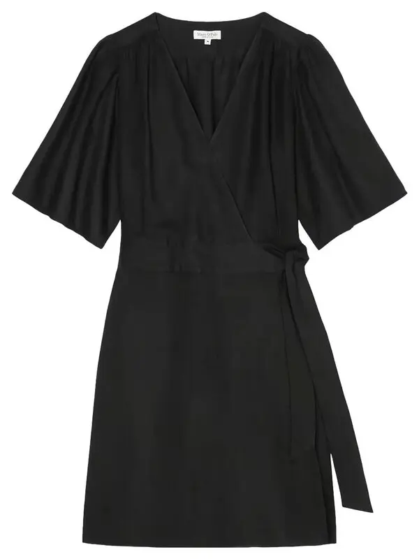Marc O'polo Puff Sleeve Wrap Dress - Black