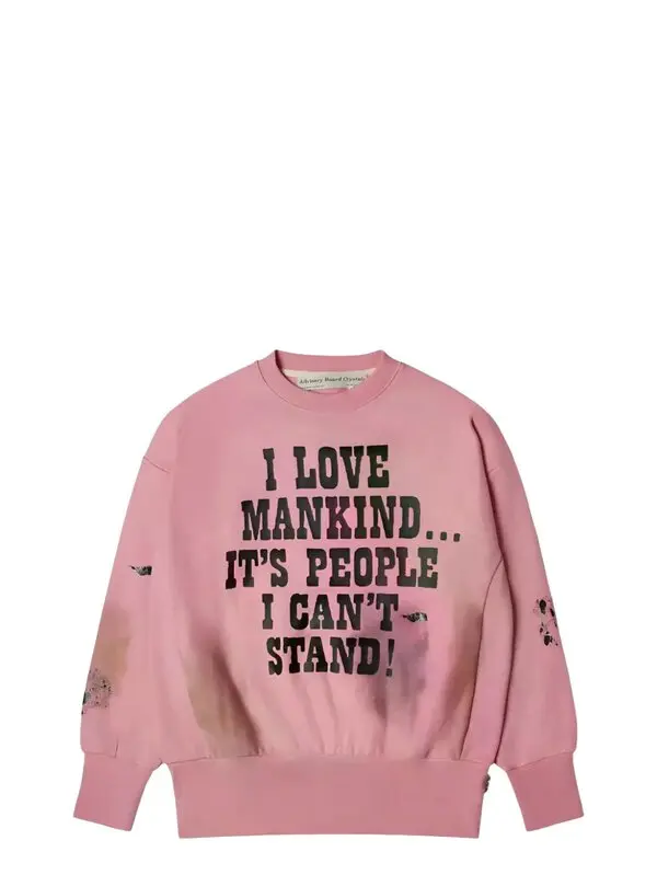 ADVISORY BOARD CRYSTALS I Love Mankind Sweatshirt - Pink