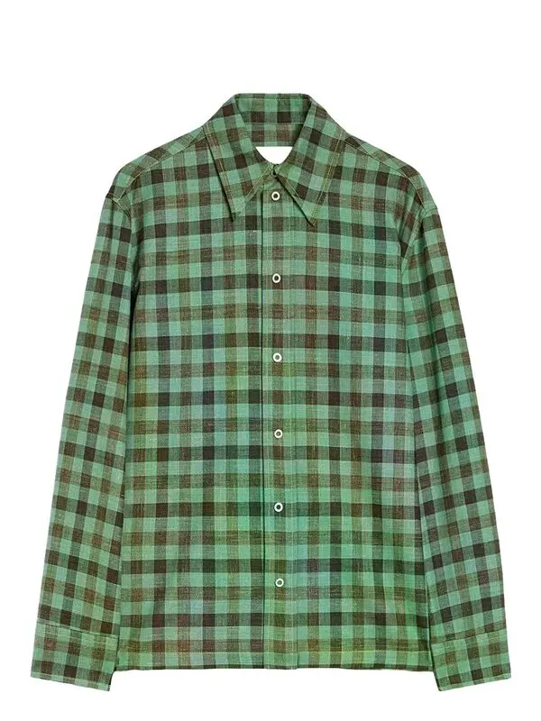 JIL SANDER Checked Shirt - Green