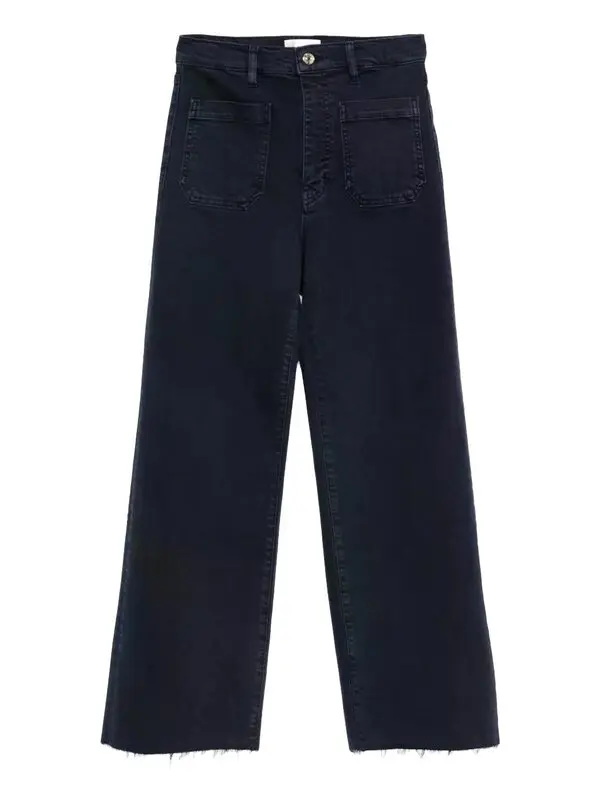 FRAME Cropped Wide Leg Jeans - Blue