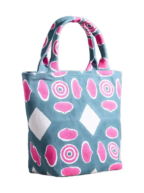 SZ BLOCKPRINTS Roma Printed Cotton Tote - Button Print
