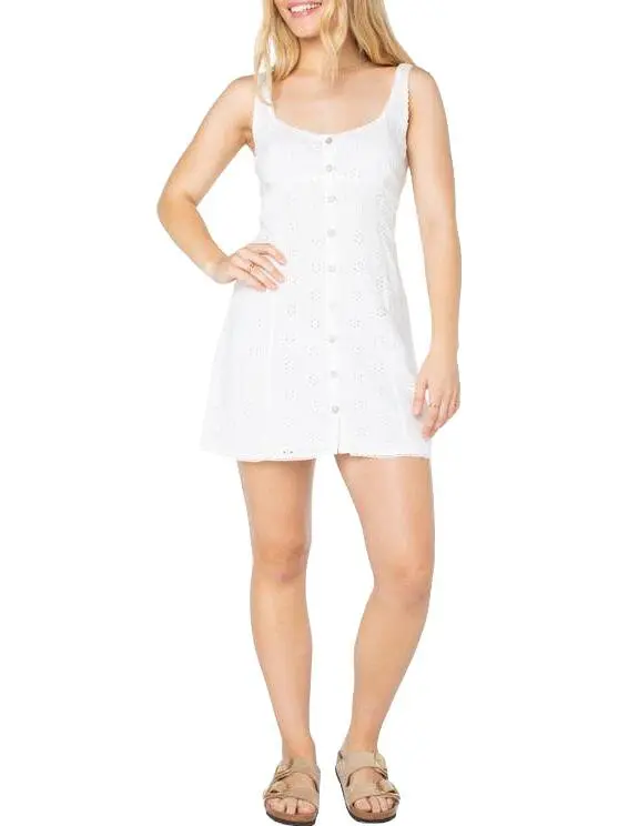 Roxy Kaia Eyelet Mini Dress - Snow White Solid