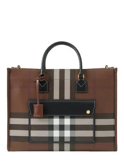 Burberry Medium Freya Tote - Dark Birch Brown