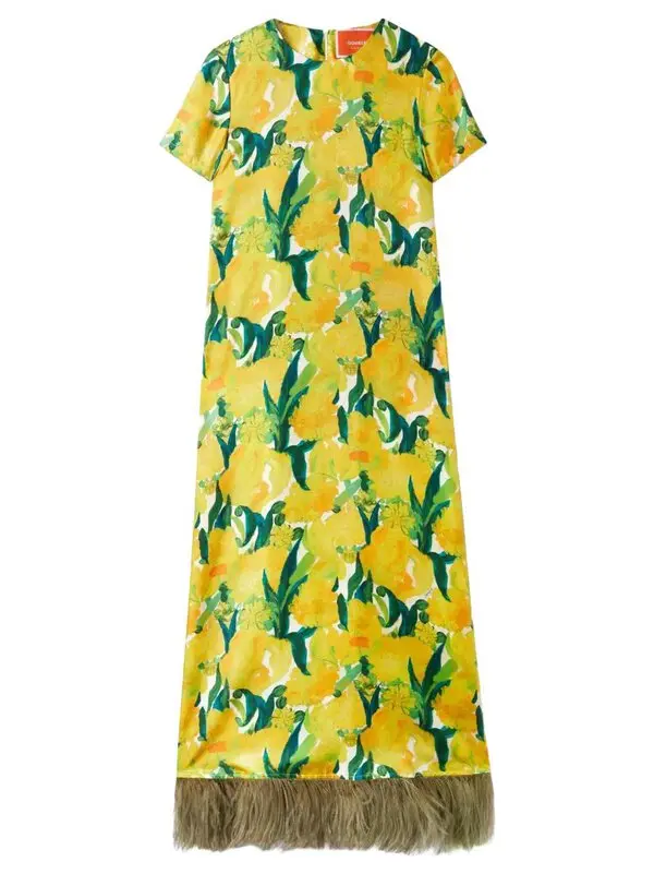 La DoubleJ Swing Floral-print Maxi Dress - Yellow