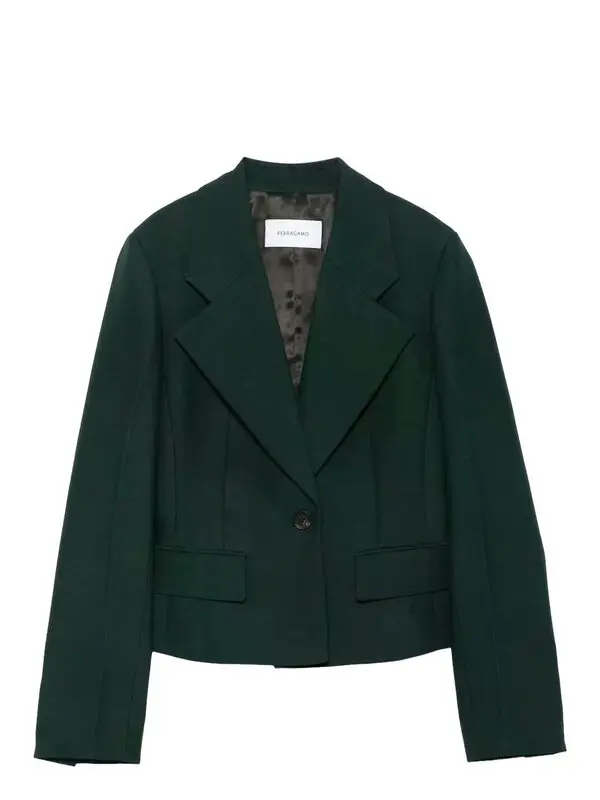 FERRAGAMO Single-breasted Blazer - Green