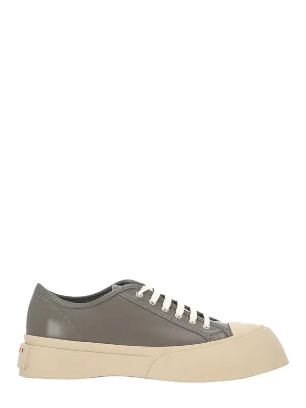 Marni Lace-up Leather Sneakers - Grey