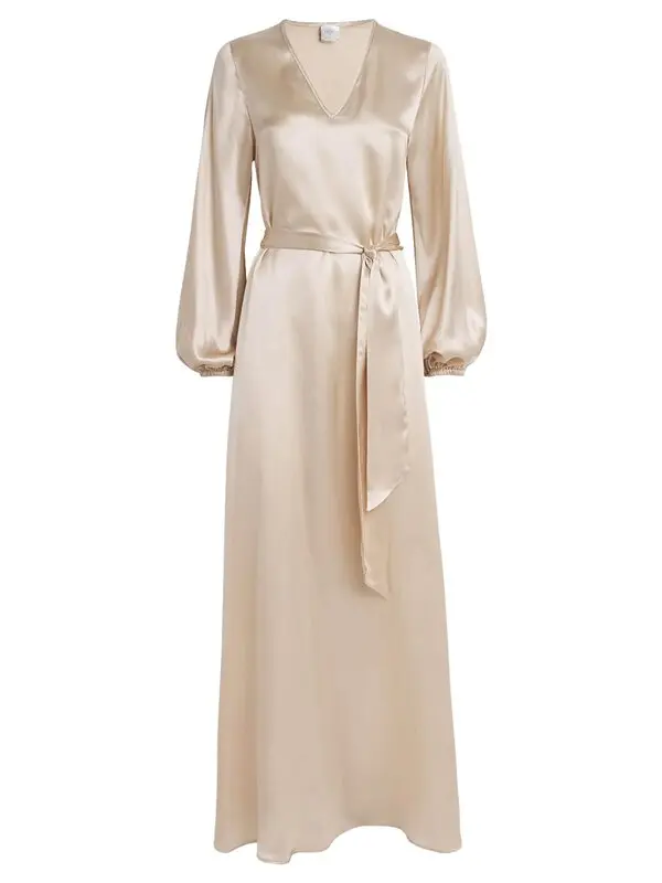 Eleventy Silk Maxi Dress - Beige