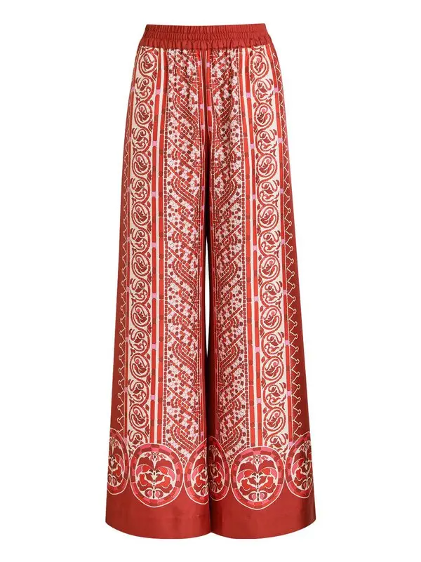La DoubleJ Printed Silk-twill Trousers - Multicoloured
