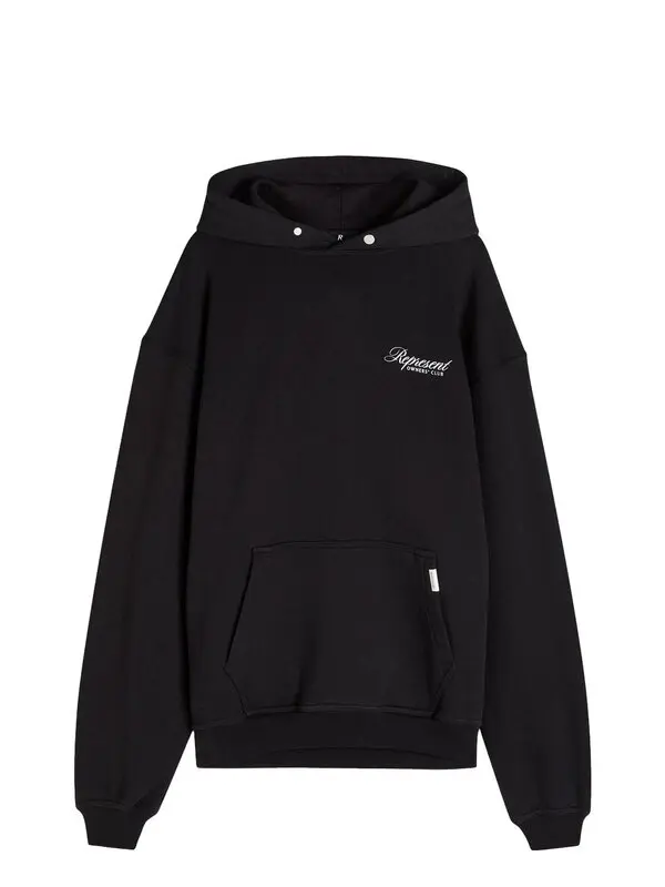 REPRESENT Owners' Club Hooded Cotton Sweatshirt - Black
