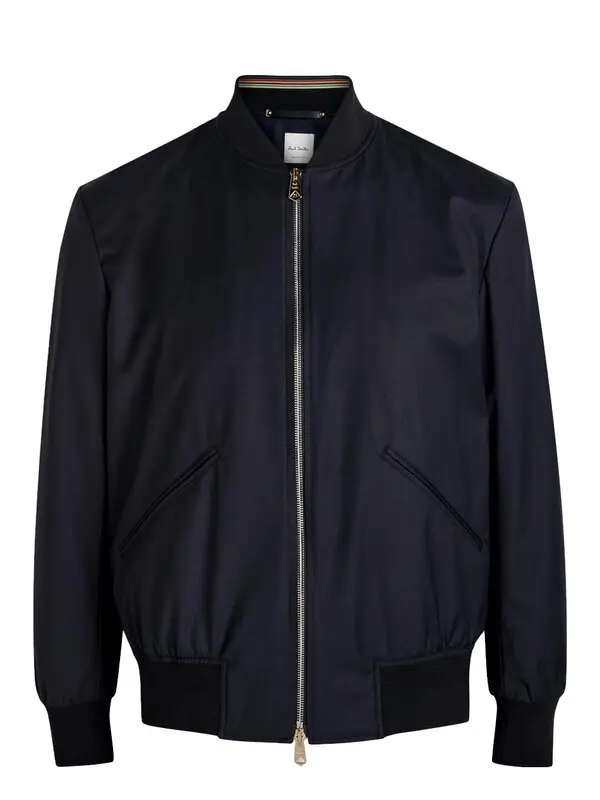 Paul Smith Woven Bomber Jacket - Navy