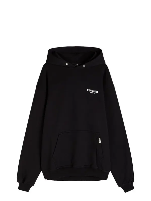 REPRESENT Owners Club Hooded Cotton Sweatshirt - Black