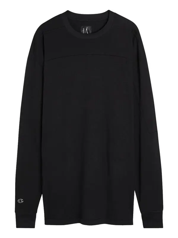 Rick Owens X Champion Girdered Cotton T-shirt - Black