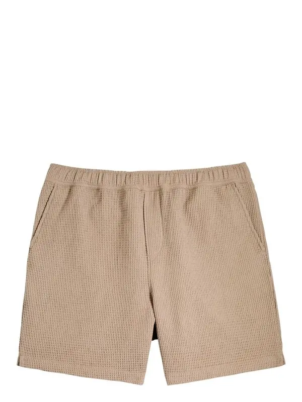 Paige Chalmers Waffle Cotton Shorts - Light Brown