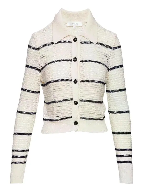 FRAME Striped Cardigan - Neutrals