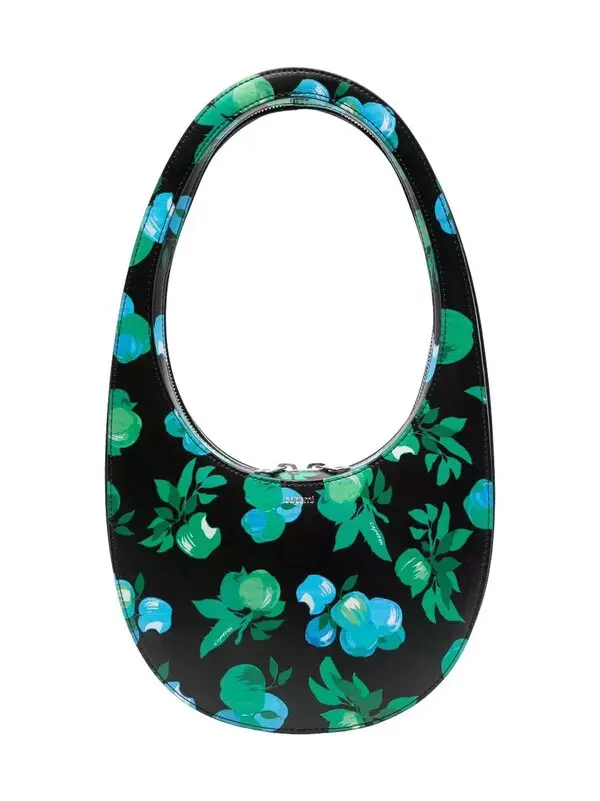 Coperni Floral-print Shoulder Bag - Black
