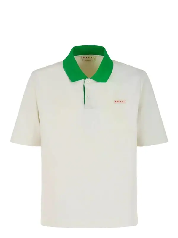 Marni Contrasting-collar Polo Shirt - White