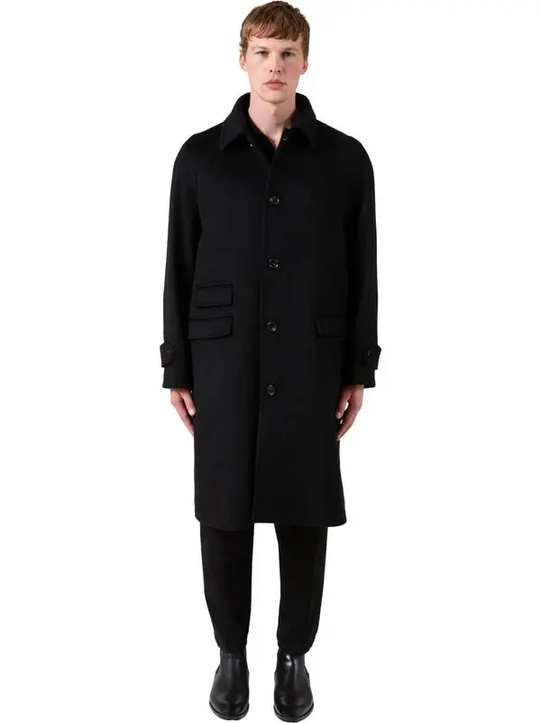 AUTORE Baby Camel Wool Windsor Coat - Nero