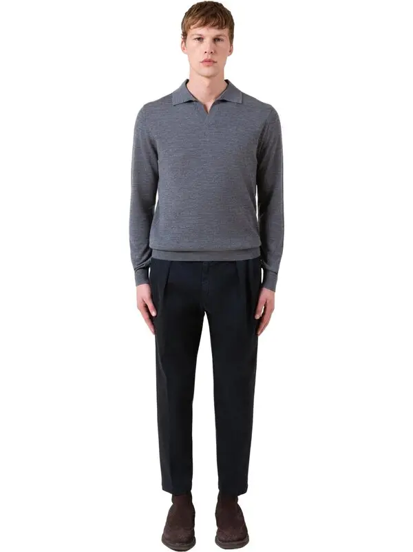 AUTORE Brando Cotton Gabardine Pants - Blu