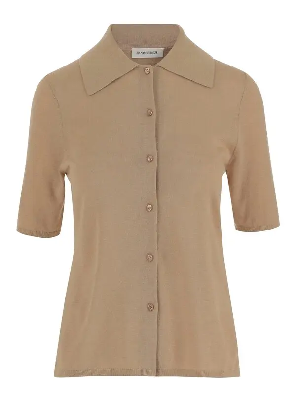 BY MALENE BIRGER Wool Blend Dicot Shirt - Beige