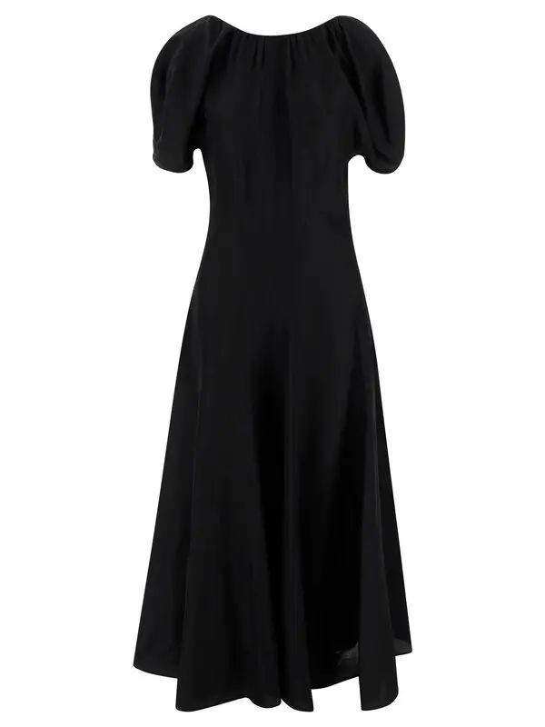 Tory Burch Linen And Viscose Dress - Black