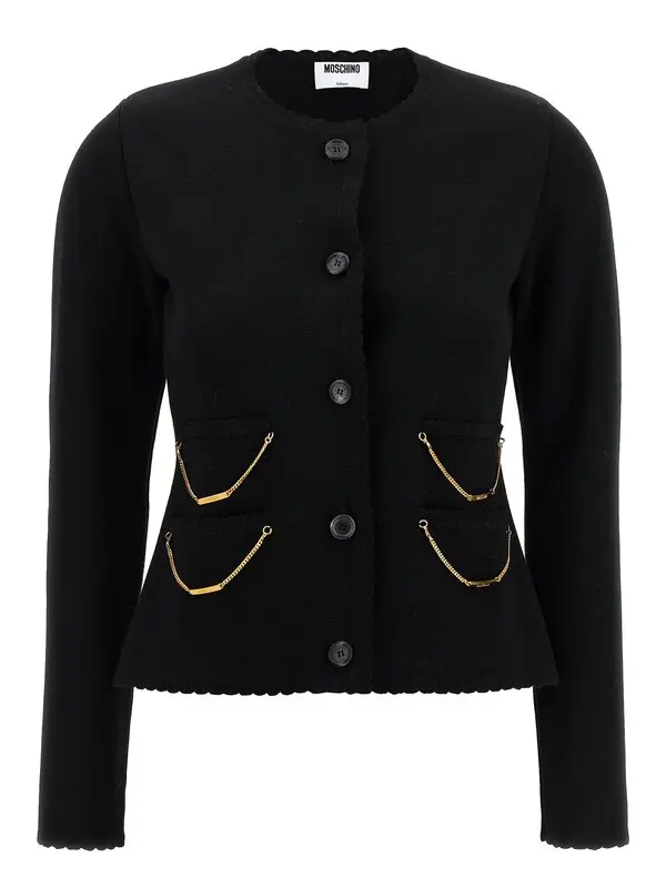 Moschino Chain Detailed Cardigan - Black