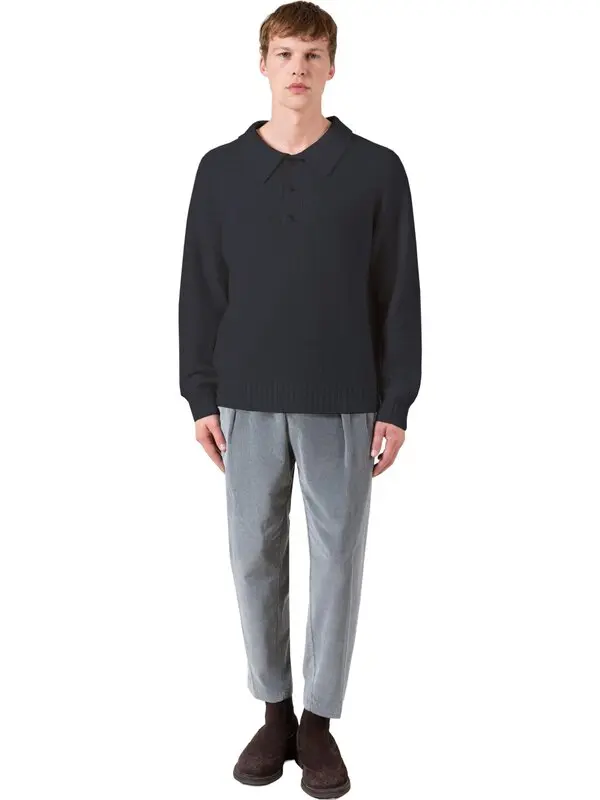 AUTORE Wool And Cashmere Burton Polo Sweater - Grigio