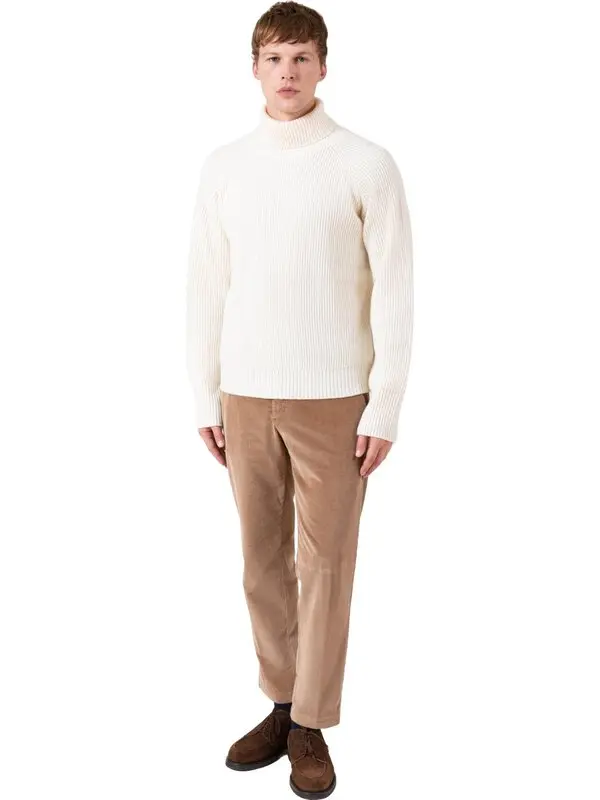 AUTORE Gregory Fine Knit Turtleneck - Perla