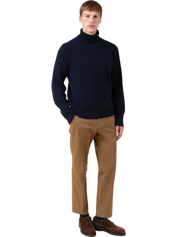 AUTORE Gregory Fine Knit Turtleneck Sweater - Blu Notte