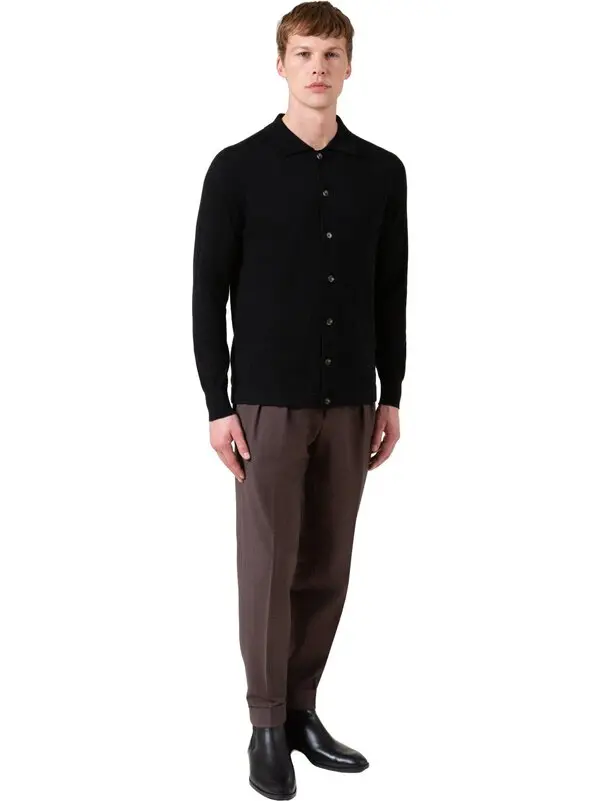 AUTORE Freeman Merino Wool Cardigan - Nero