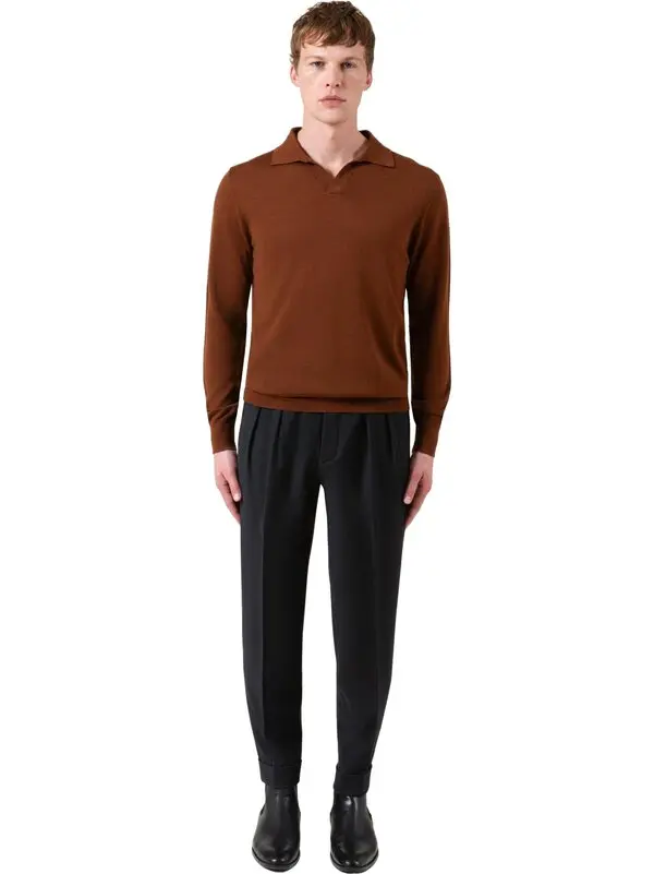 AUTORE Merino Wool Stewart Pullover - Bruciato