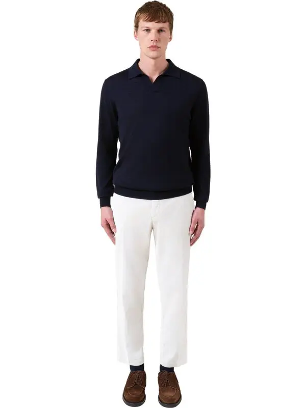 AUTORE Merino Wool Stewart Pullover - Blue