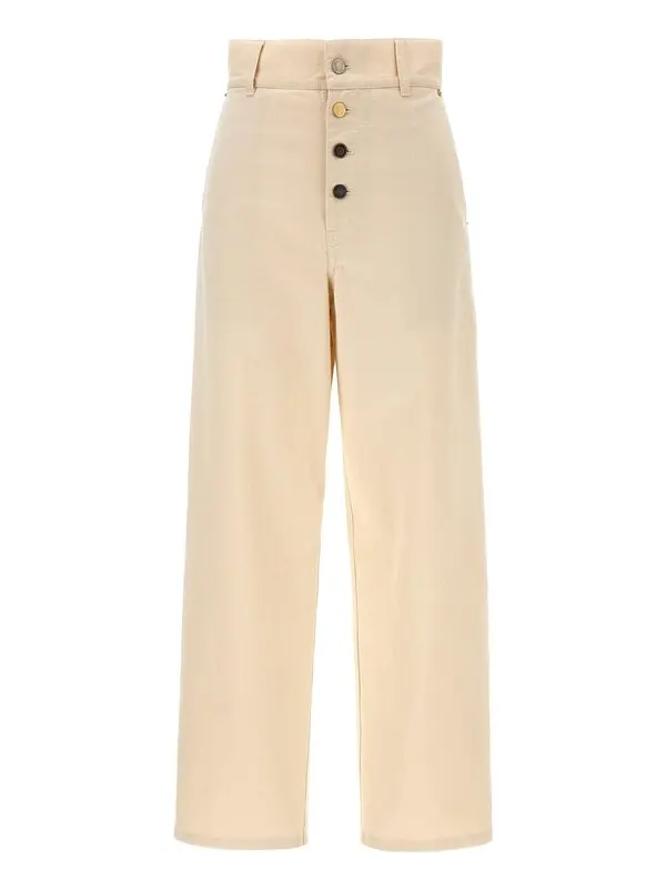 Moschino Cotton Gabardine Trousers - Beige