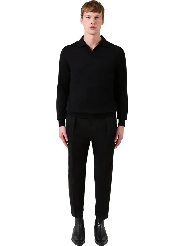 AUTORE Merino Wool Stewart Pullover - Nero