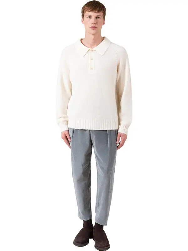 AUTORE Wool And Cashmere Burton Polo Sweater - Perla