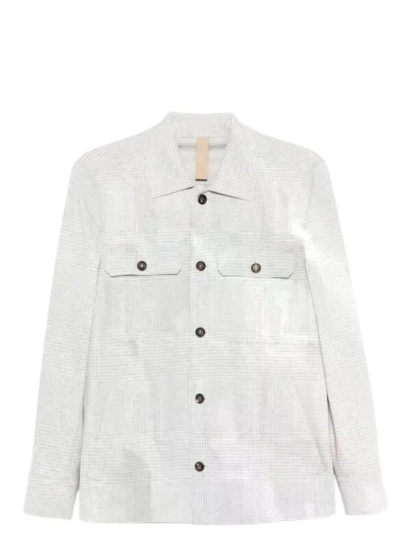 Eleventy Checked Shirt Jacket - Grey