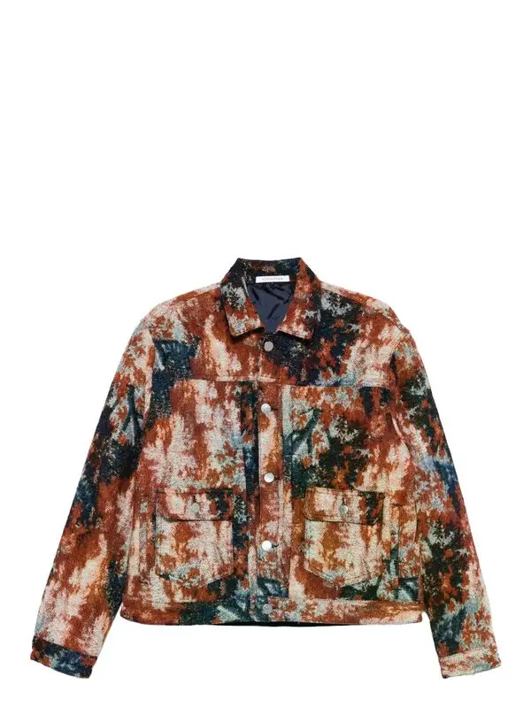 SUNFLOWER Abstract-print Shirt Jacket - Brown