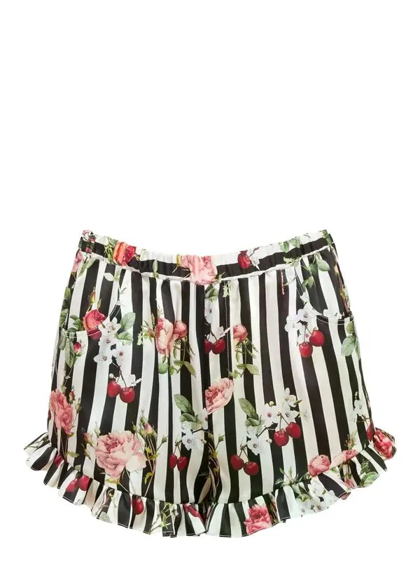 Fleur Du Mal Cherry Rose Shorts - Black