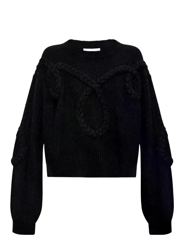 Munthe Braided Cable-knit Sweater - Black