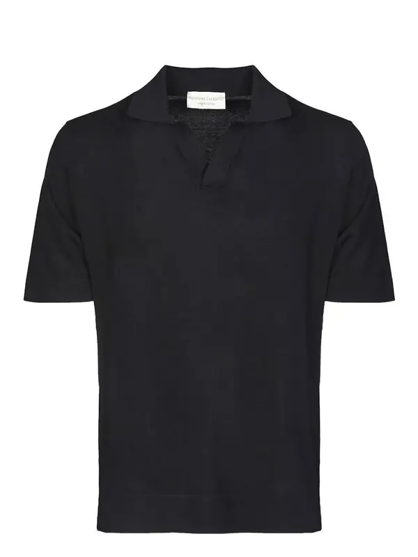 FILIPPO DE LAURENTIIS Cotton Polo Shirt - Black