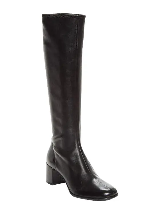 Prada Stretch Leather Knee-high Boots - Nero