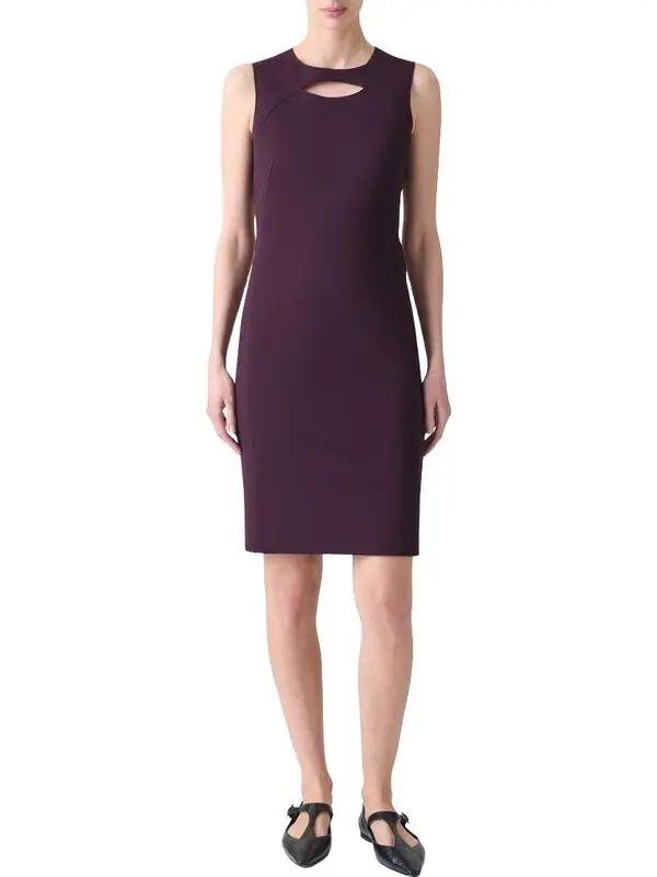 Akris Keyhole Cutout Sleeveless Sheath Dress - Blackberry