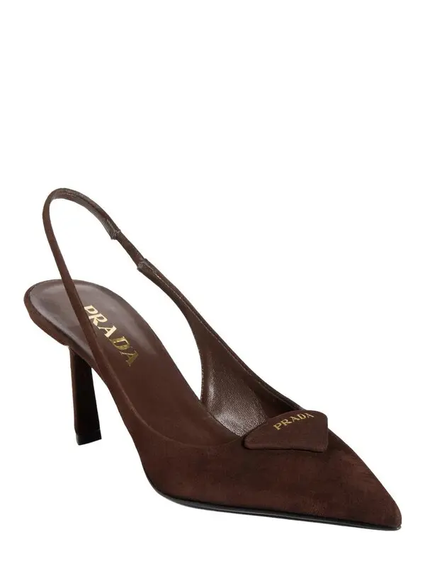 Prada Logo Slingback Pump - Moro