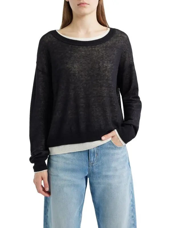 BOSS Contrast Wool-blend Sweater - Open Misc