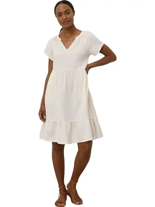 PACT Organic Cotton Coastal Double Gauze Breezy Dress - Sea Salt