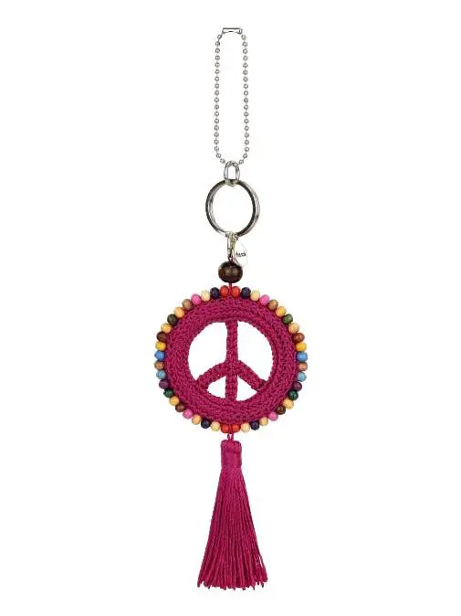 THE SAK Yarn Charmz Crochet Peace Dangle - Pinkberry