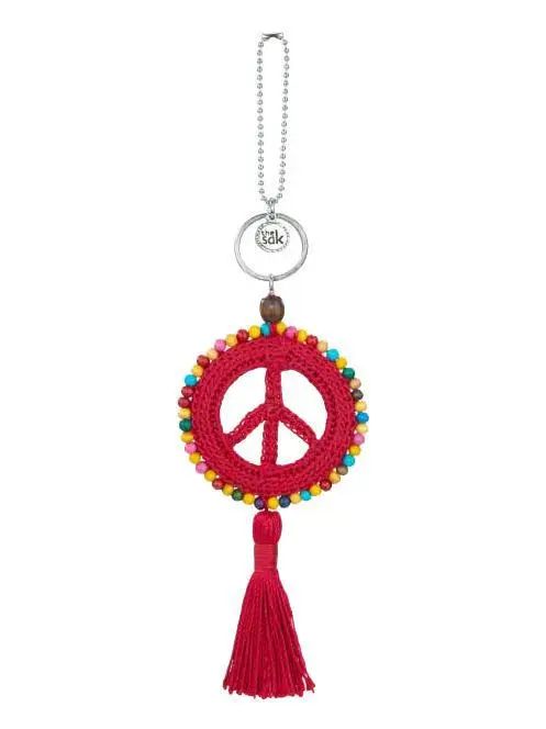 THE SAK Yarn Charmz Crochet Peace Dangle - Rocket Red