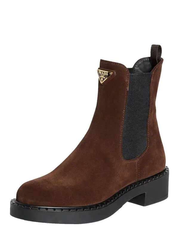 Prada Suede Chelsea Boots - Moro