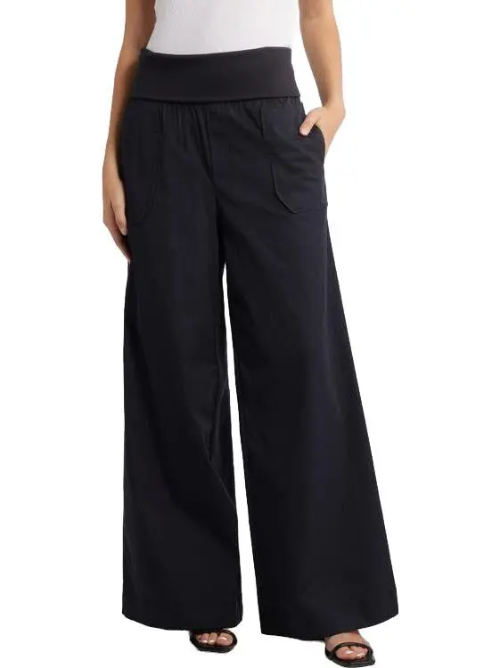 Wit & Wisdom Ultra Skyrise Wide-leg Pants - Black
