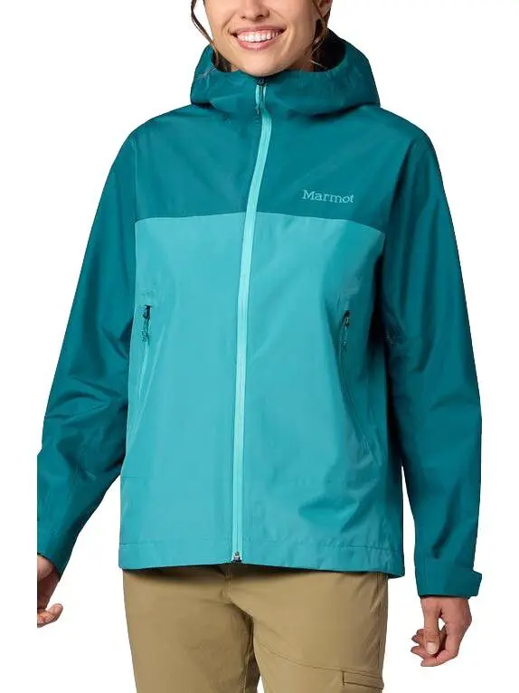 MARMOT Minimalist Pertex® Waterproof Hooded Jacket - Emerald Blue/galapagos Blue