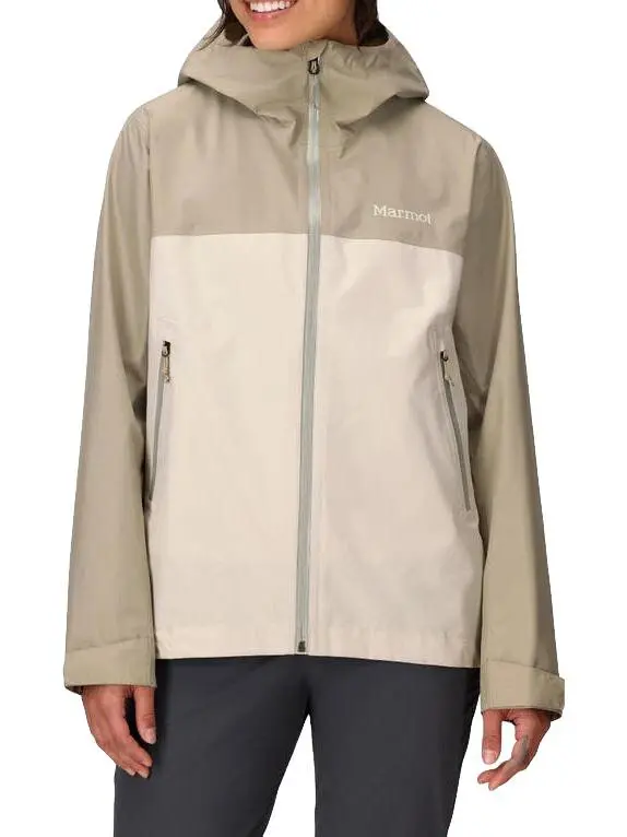 MARMOT Minimalist Pertex® Waterproof Hooded Jacket - Shale Grey/ Birch Bark